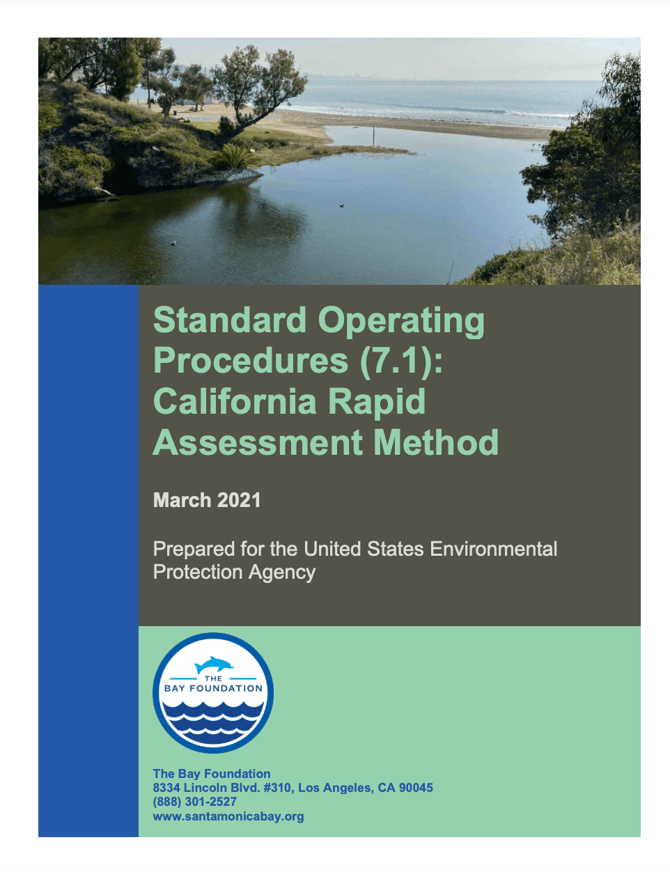 Standard Operating Procedures (7.1): California Rapid Assessment Method ...