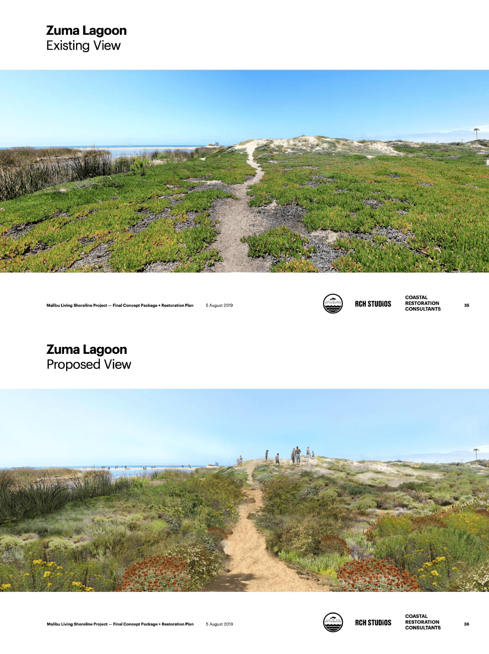 Zuma Lagoon Existing and Proposed View - The Bay Foundation