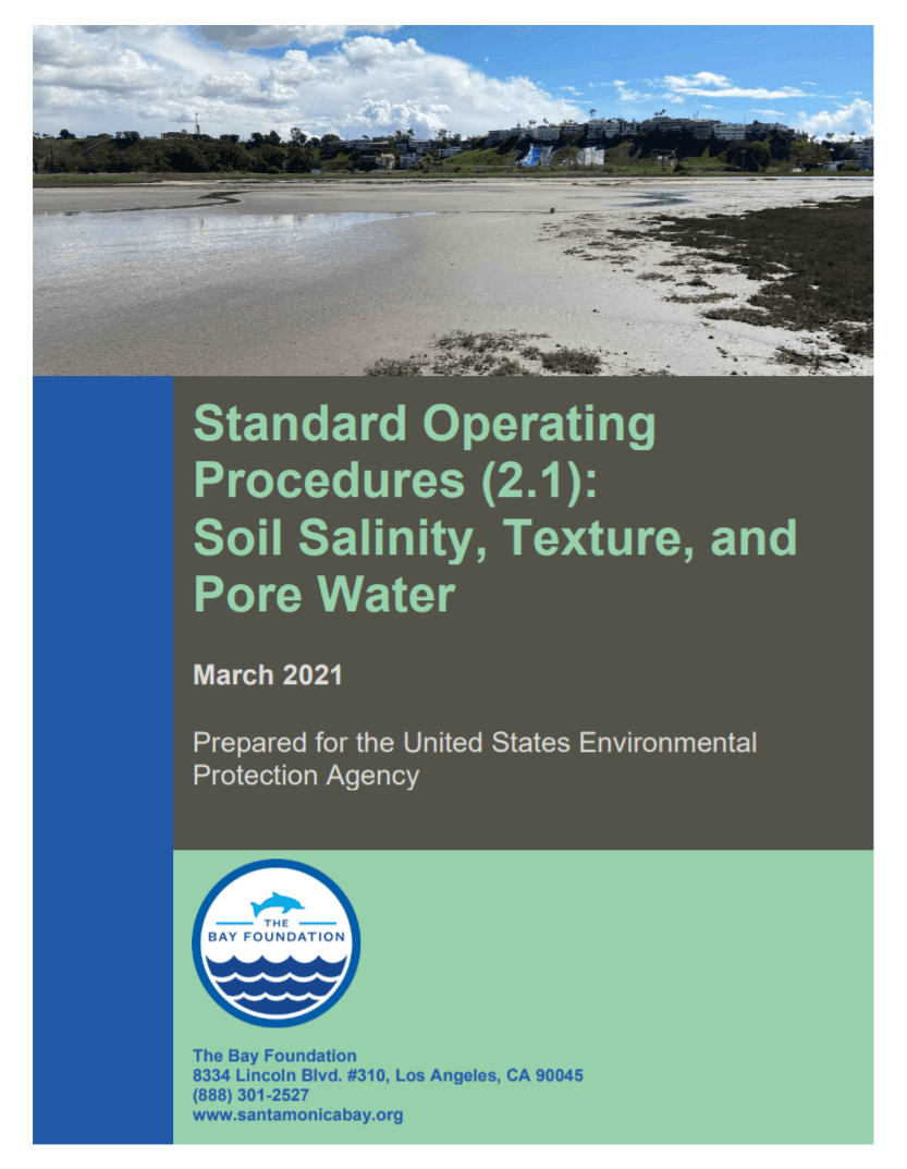 Standard Operating Procedures (2.1): Soil Salinity, Texture, and Pore ...